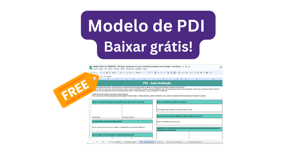 [Planilha] Modelo PDI - Plano de Desenvolvimento Individual - Grátis